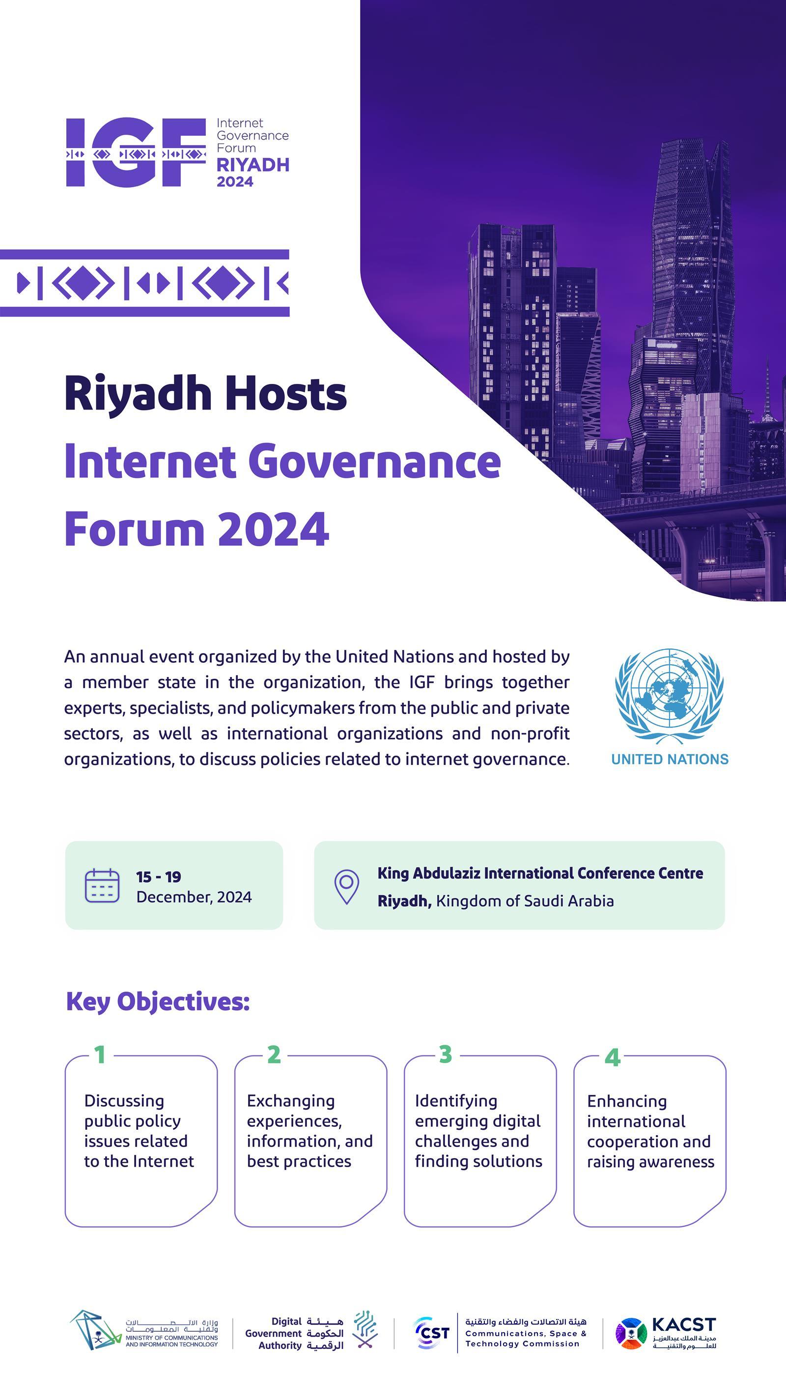 Riyadh to Host Internet Governance Forum (IGF) 2024
